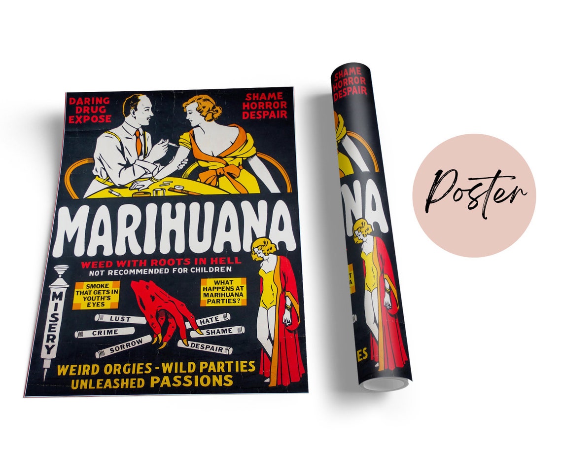 Anti Cannabis Campaign Marihuana Propaganda Retro poster | Etsy