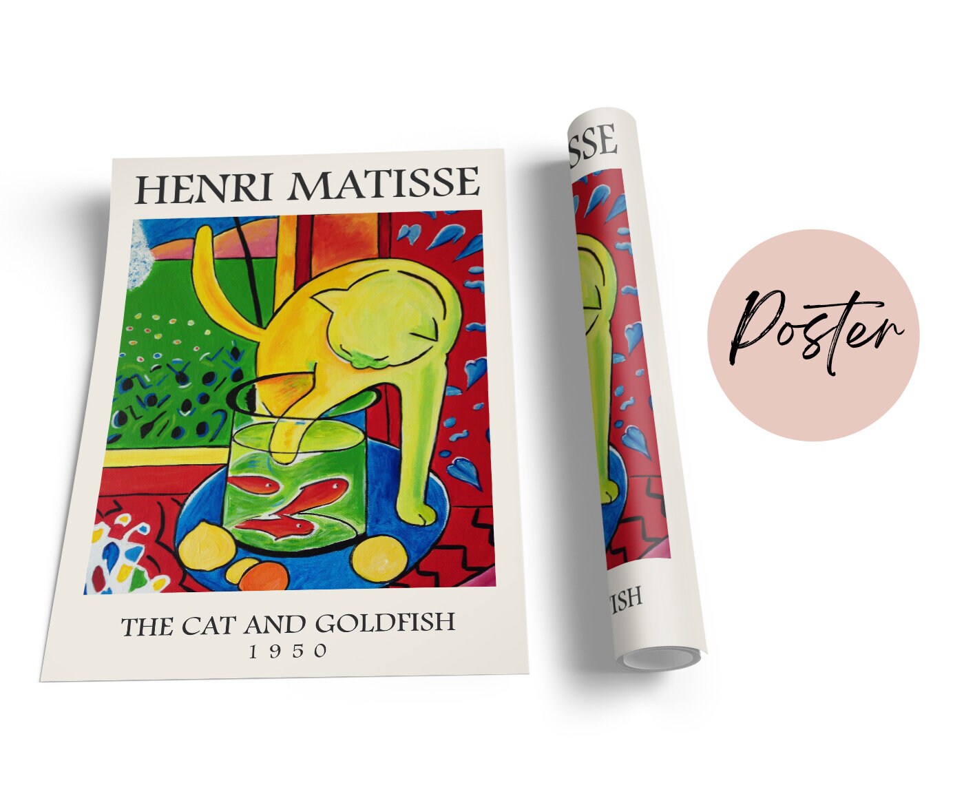 Henri Matisse El gato y el pez dorado 1950 Cartel de | Etsy