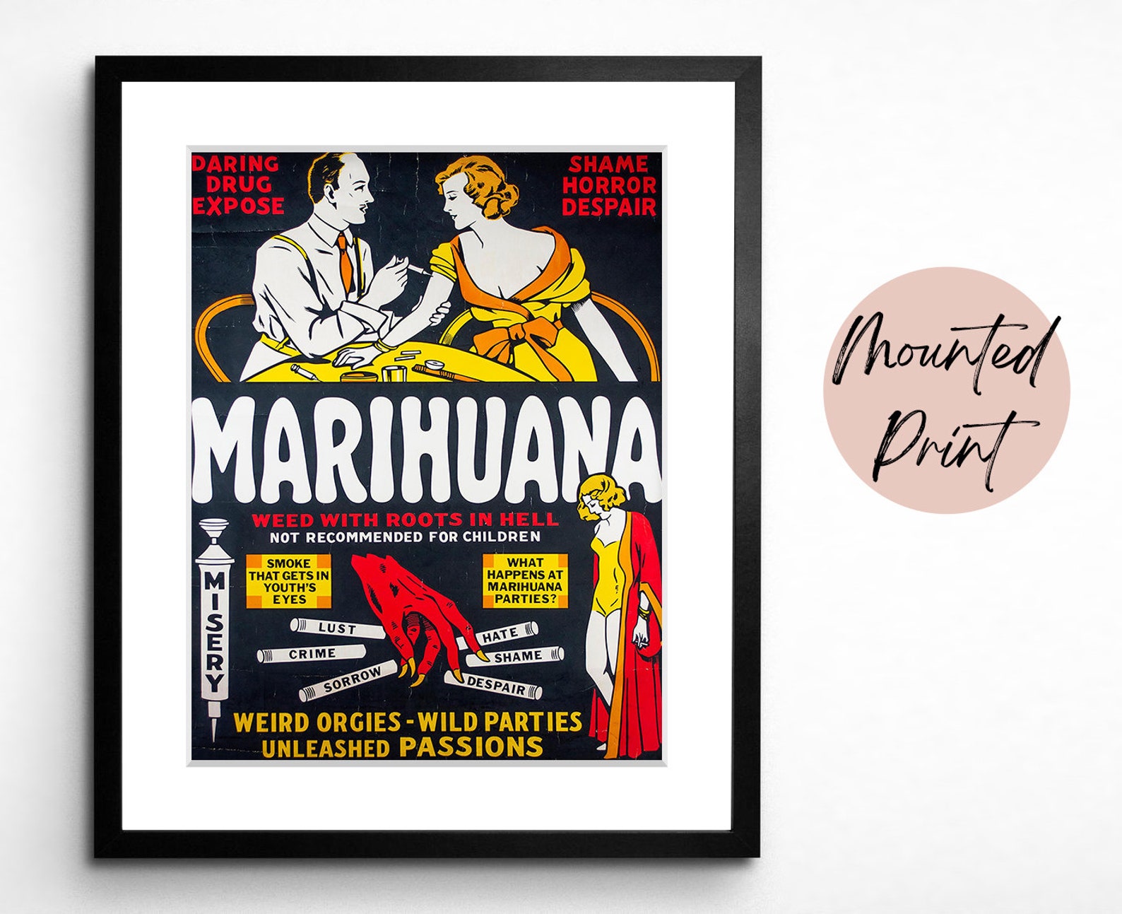 Campaña anti cannabis Marihuana Propaganda Cartel retro | Etsy