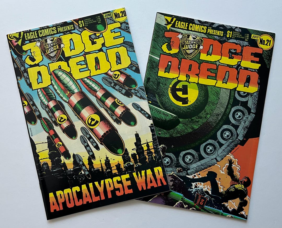 Judge Dredd eagle Vol 1 Issues 20 & 21 set June and July 1985 - Etsy Canada