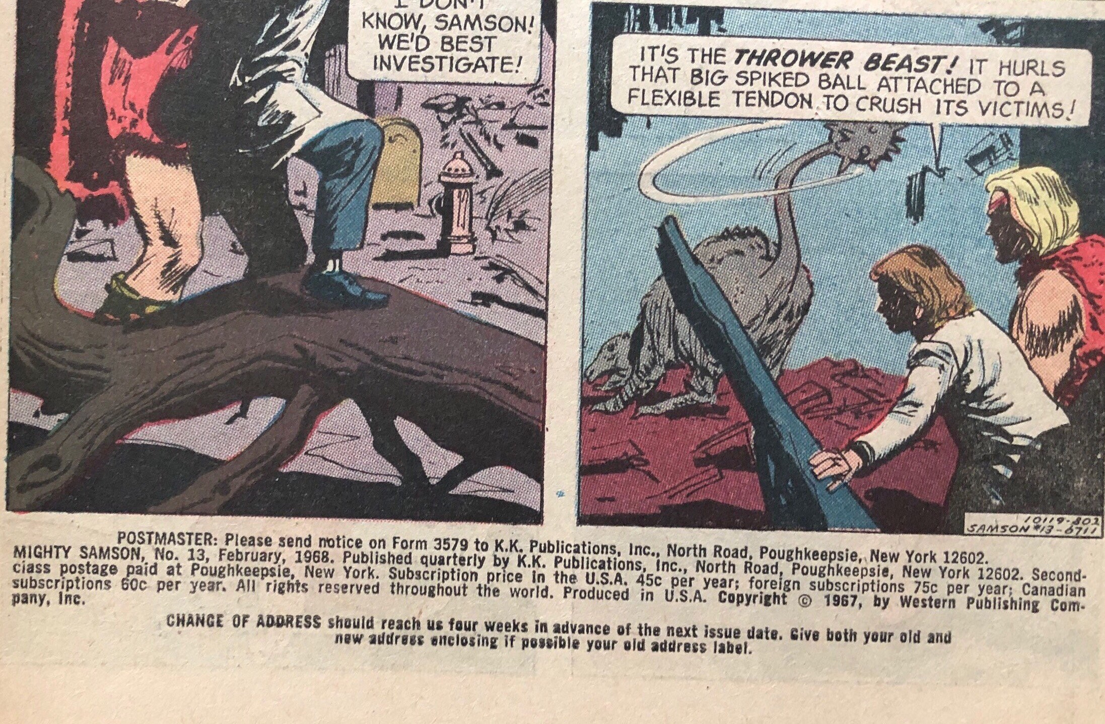 Mighty Samson gold Key Issue 13 Feb 1968 - Etsy Canada