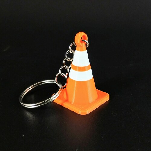 3D Printed Traffic Cone Keychain - Etsy