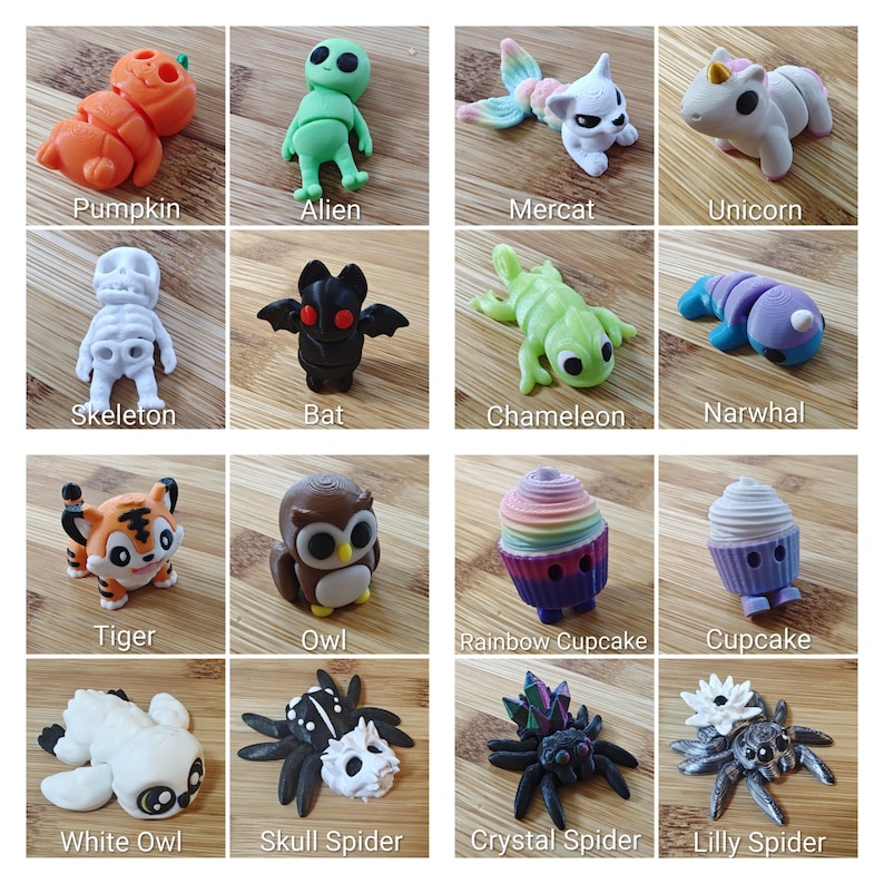 3D Printed Articulated Mini Wiggles ~ 2 Inches - Etsy