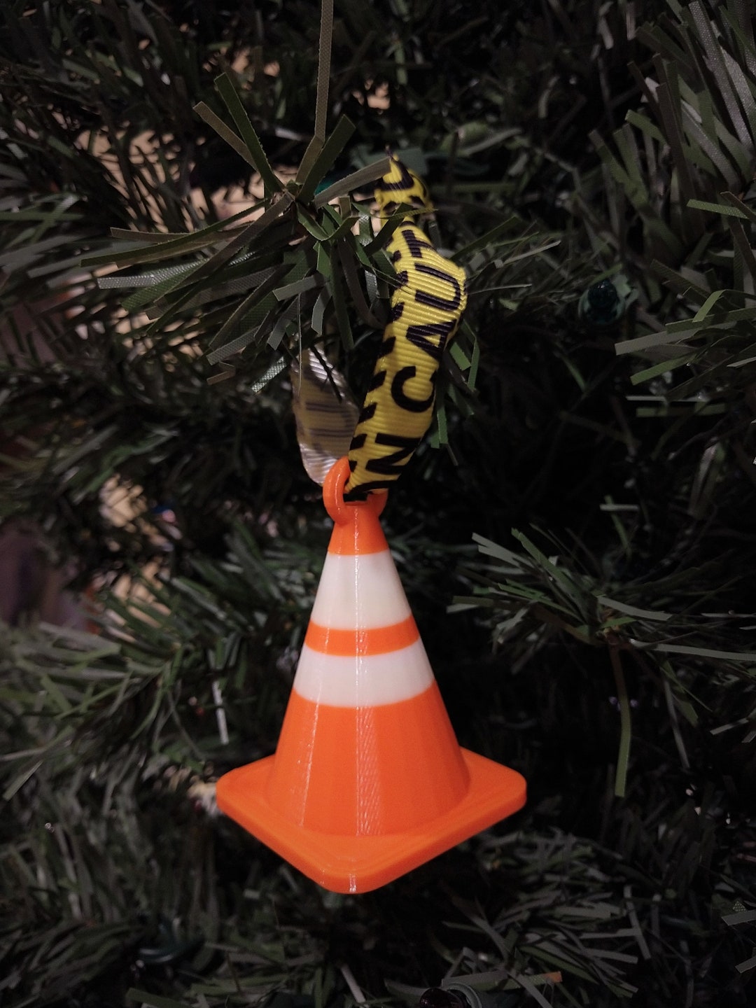 3D Printed Traffic Cone Ornament - Etsy