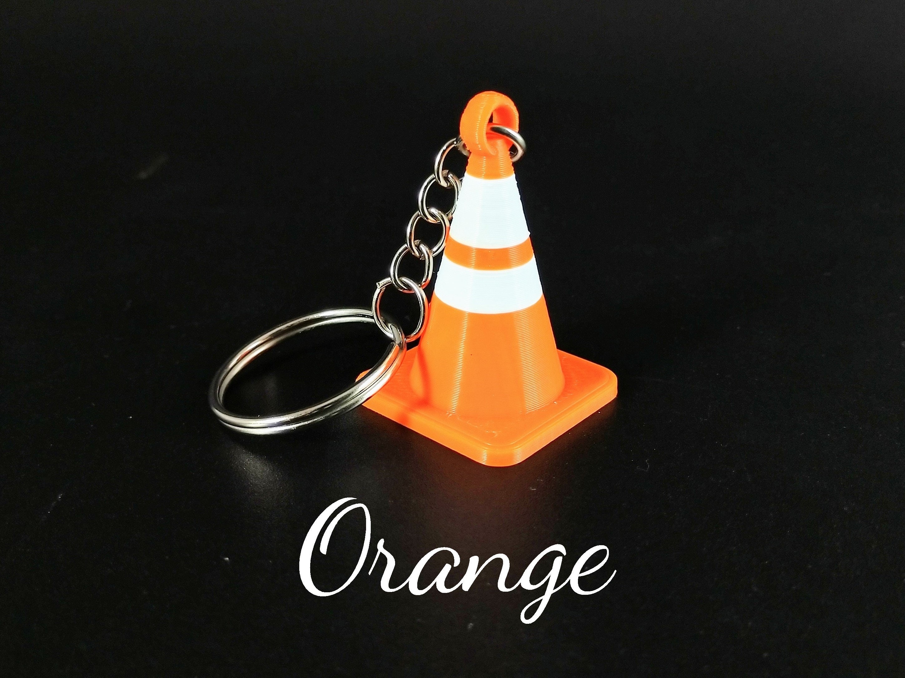 3D Printed Traffic Cone Keychain | Etsy