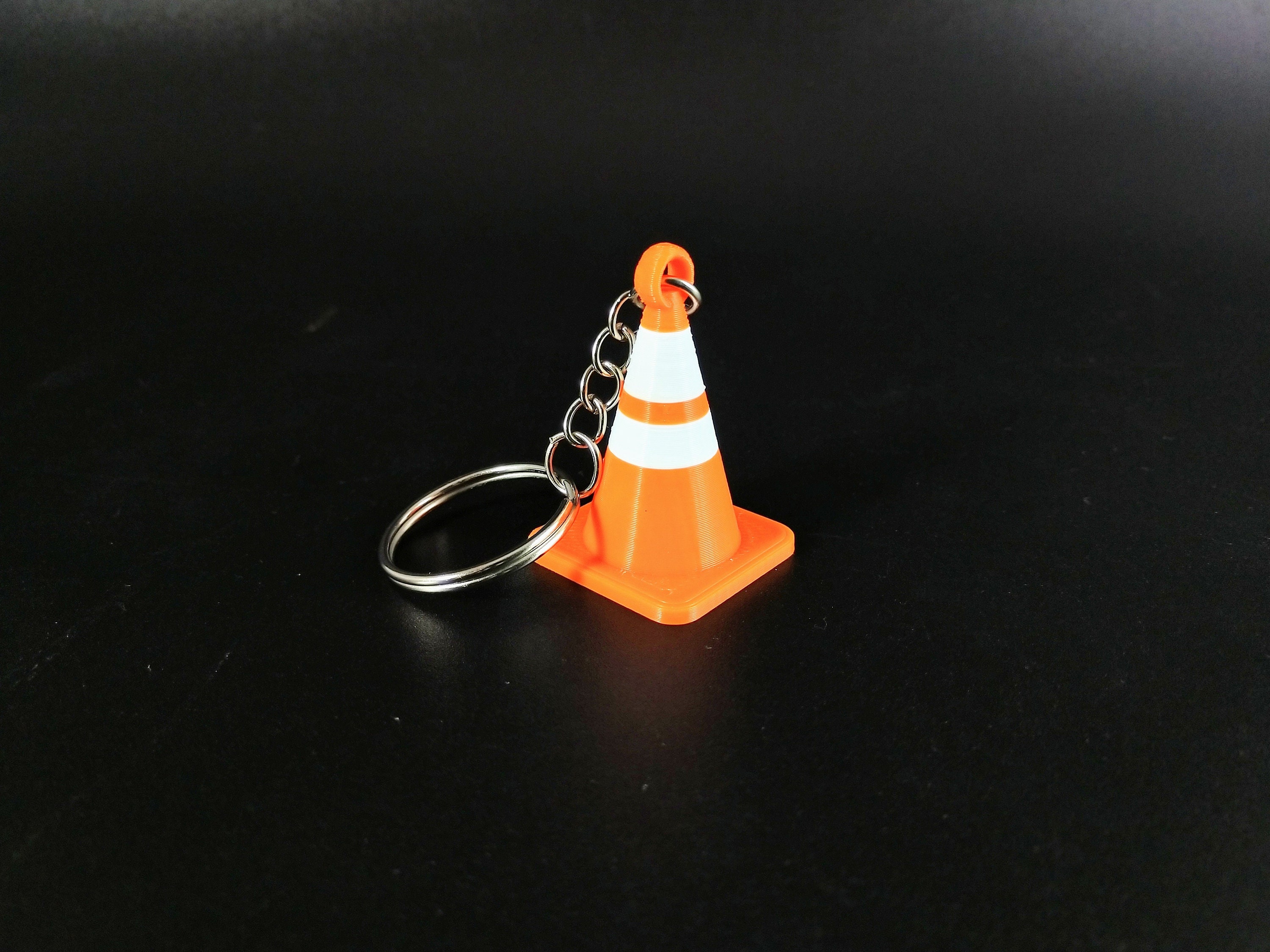 3D Printed Traffic Cone Keychain | Etsy