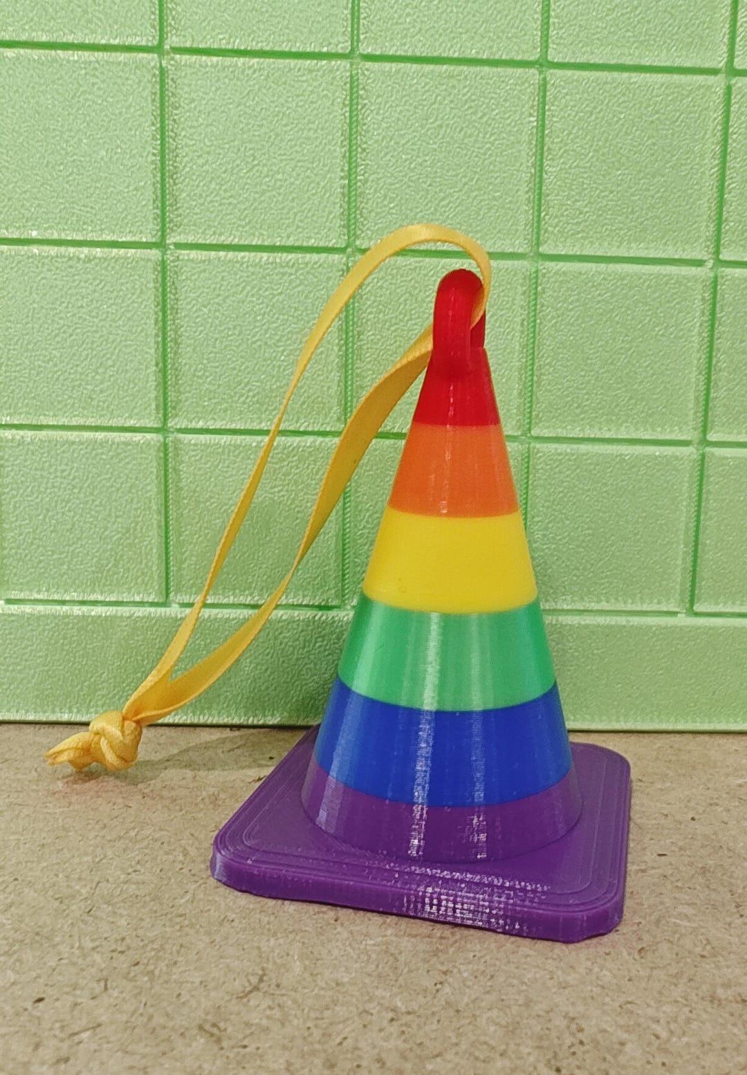 3D Printed Rainbow Traffic Cone Ornament - Etsy
