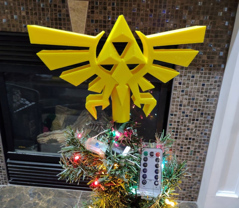 3D Printed Triforce Crest Tree Topper With Lights - Etsy