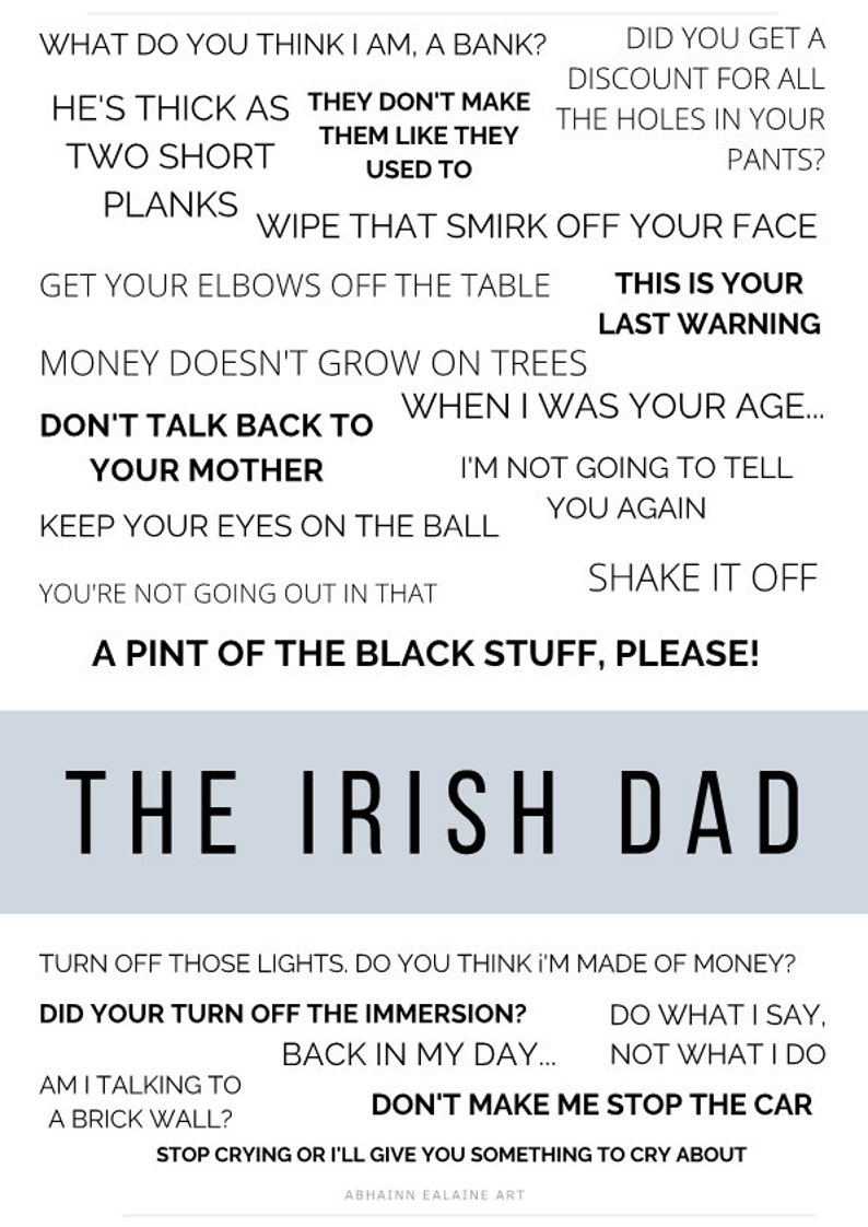 Irish Dad Print | Gifts for Dad or Grandad - Etsy