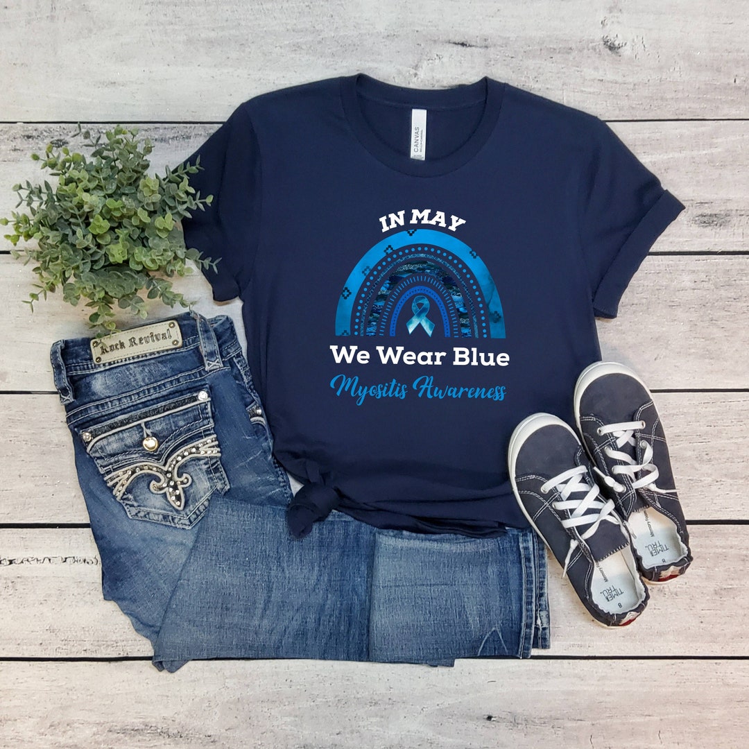 Myositis Awareness Shirt, Myositis Shirt, Myositis Warrior, Blue Ribbon ...