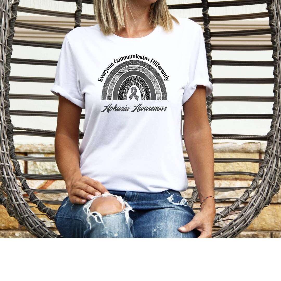 Aphasia Shirt, Aphasia Awareness Month T Shirt, Aphasia Disease, Gray ...