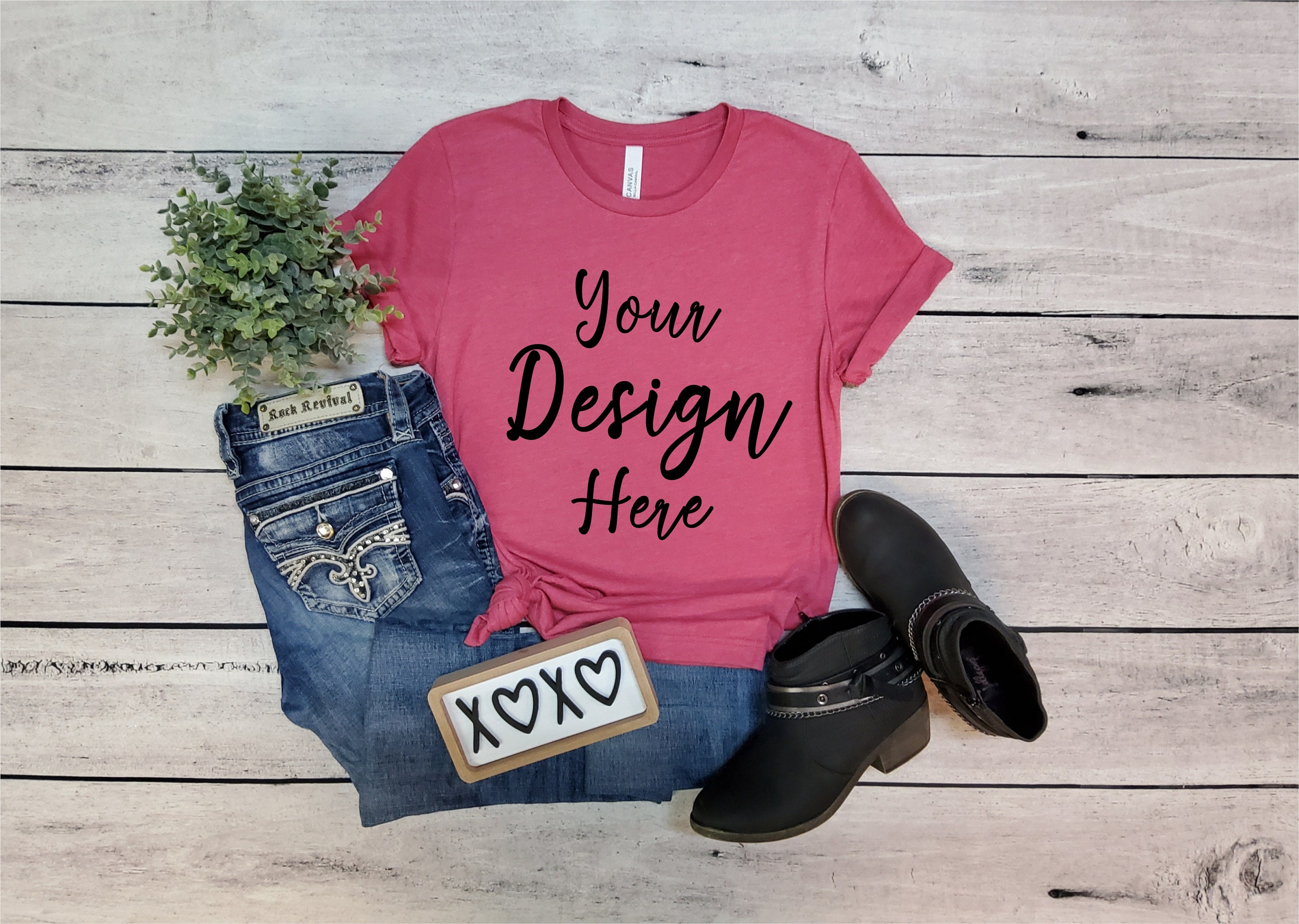 Art & Collectibles Valentine Mock Up BC 3001 Heather Deep Mockup ...