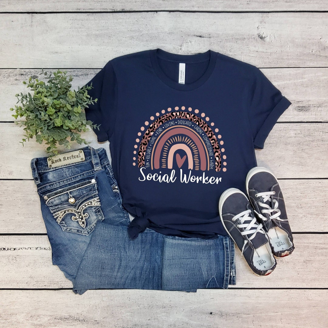 Social Worker Shirt, Rainbow Social Work T Shirt, Gift for Social ...