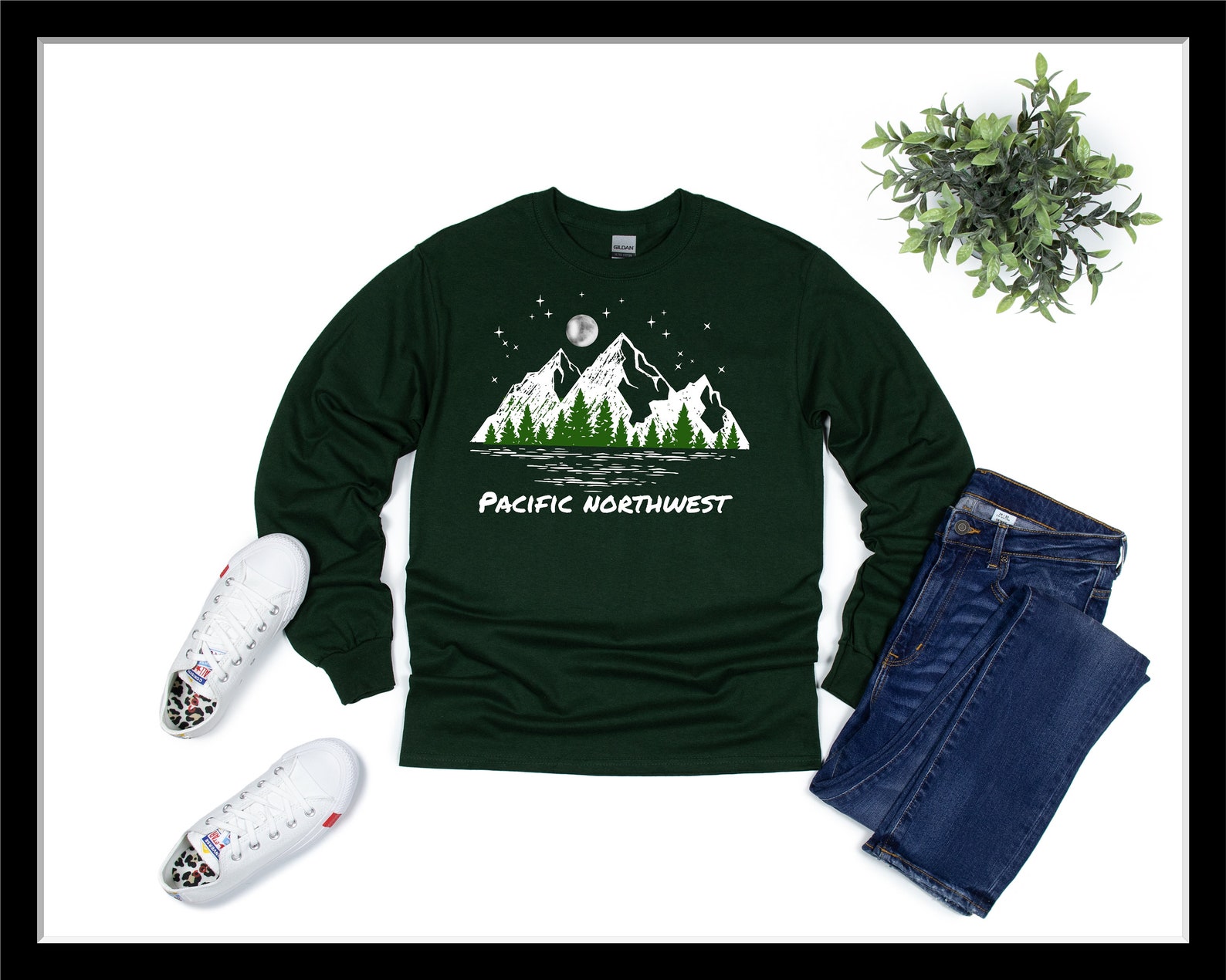 Pacific Northwest Long Sleeve T Shirt, PNW Tshirt, Mountain Shirt ...