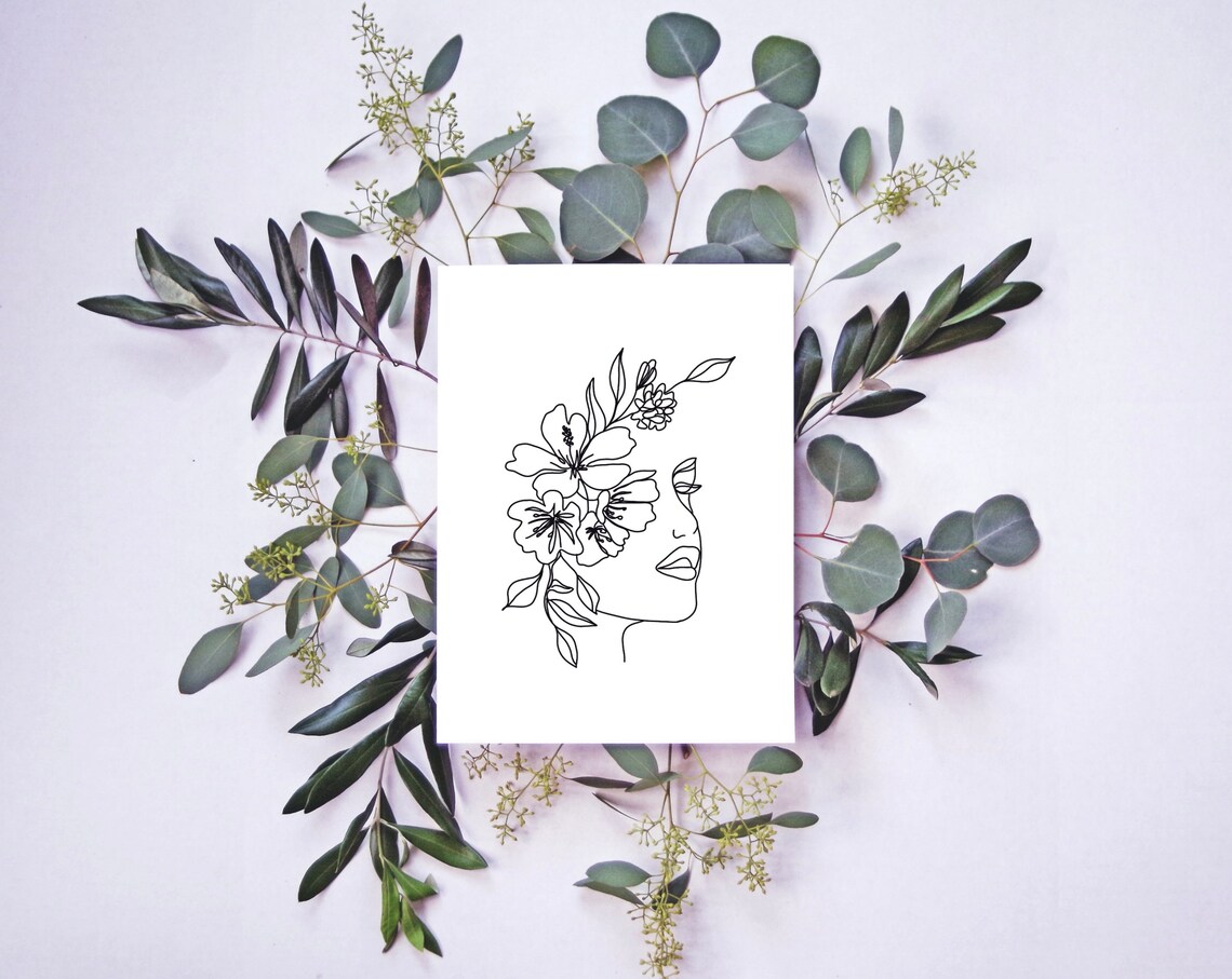 Aesthetic Face Line Art Face Wall Decor Body Decor Female - Etsy