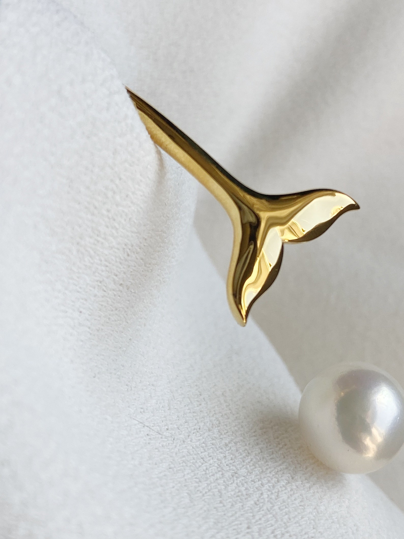 Handmade 18K Gold Mermaid Tail blue Whale Tail Fresh Water - Etsy