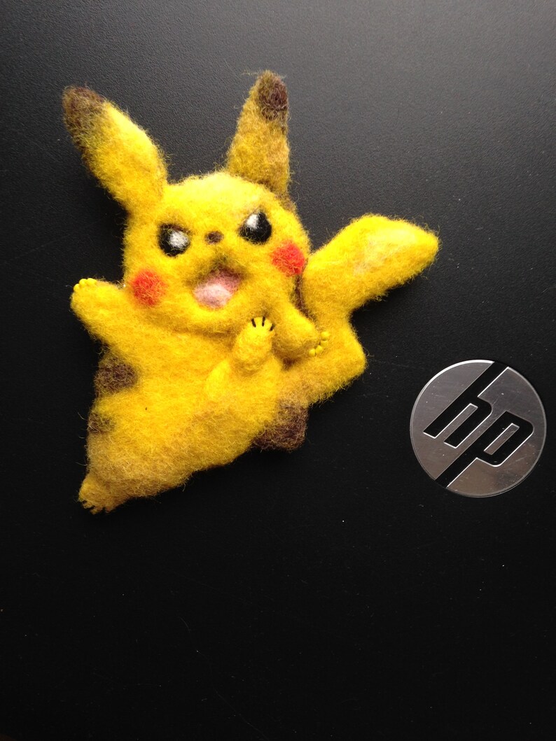Pikachu Needlefelted Brooch Pokemon - Etsy