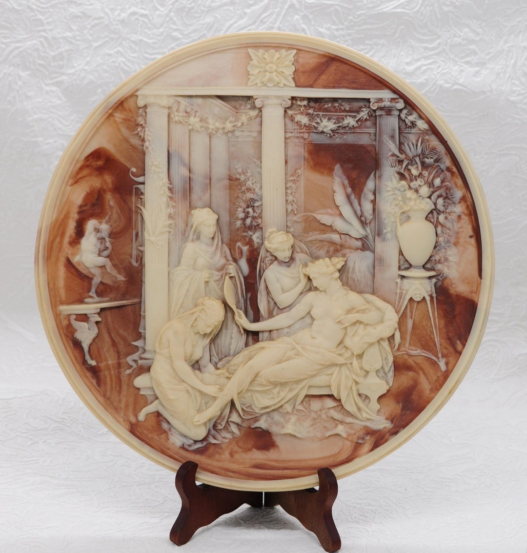 Venus Goddess, Attendants and Cherub Incolay Stone Plate - Etsy