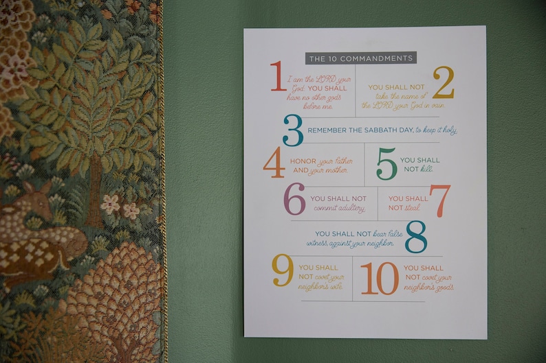 Ten Commandments Poster - Etsy
