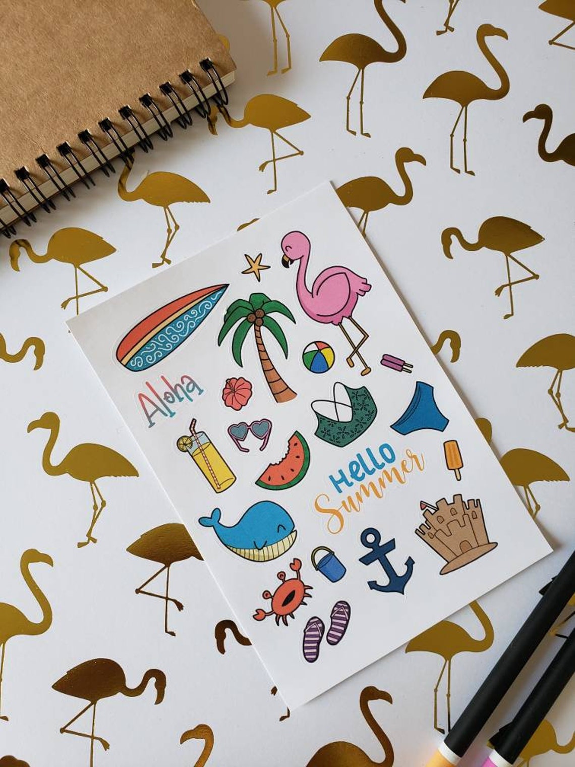 Summer Fun Sticker Sheet Planner/journal Stickers Bujo - Etsy