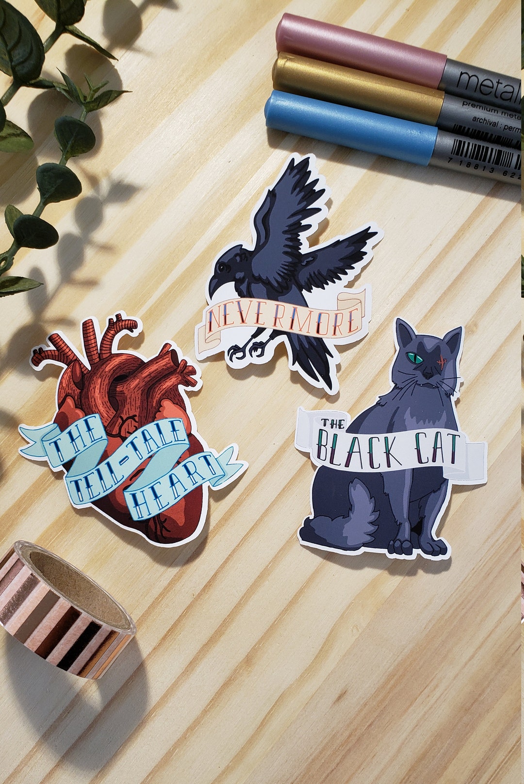 Edgar Allan Poe Sticker Set - Etsy