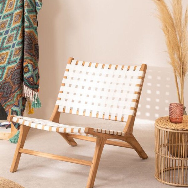 Woven Leather Chair - Etsy