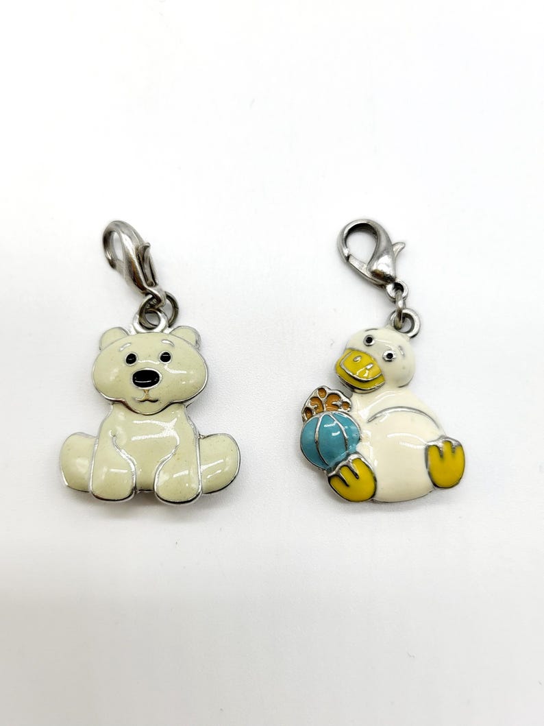 Vintage Webkinz Polar Bear and Googles Duck Collectable Charms, Ganz ...