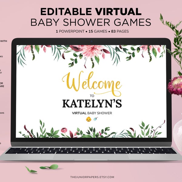 Virtual Baby Shower Powerpoint - Etsy