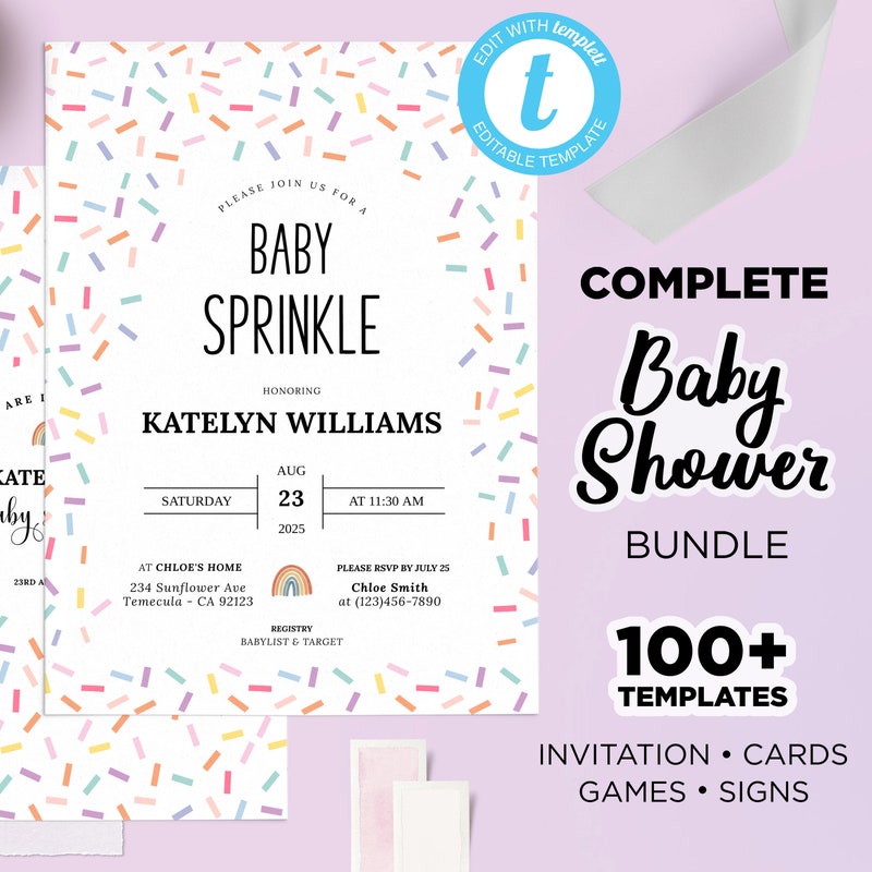 Sprinkle Invitation - Etsy