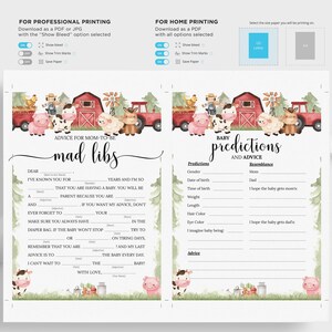 Farm Animals Baby Shower Games, Farm Shower Game Bundle, Red Ranch ...