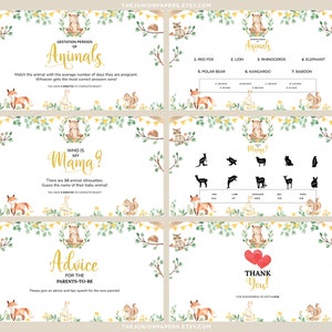 Woodland Animals Editable Virtual Baby Shower Games, Powerpoint Baby ...