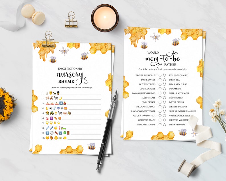 Sweet as Can Bee Baby Shower Games Honey Bee Baby Shower - Etsy