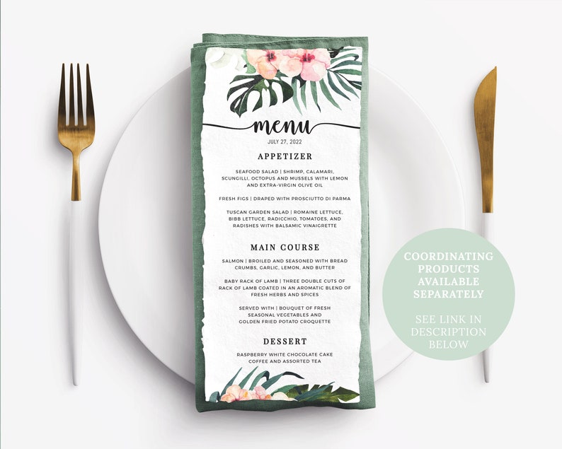 Editable Tropical Table Sign Hawaiian Tropical Bridal - Etsy