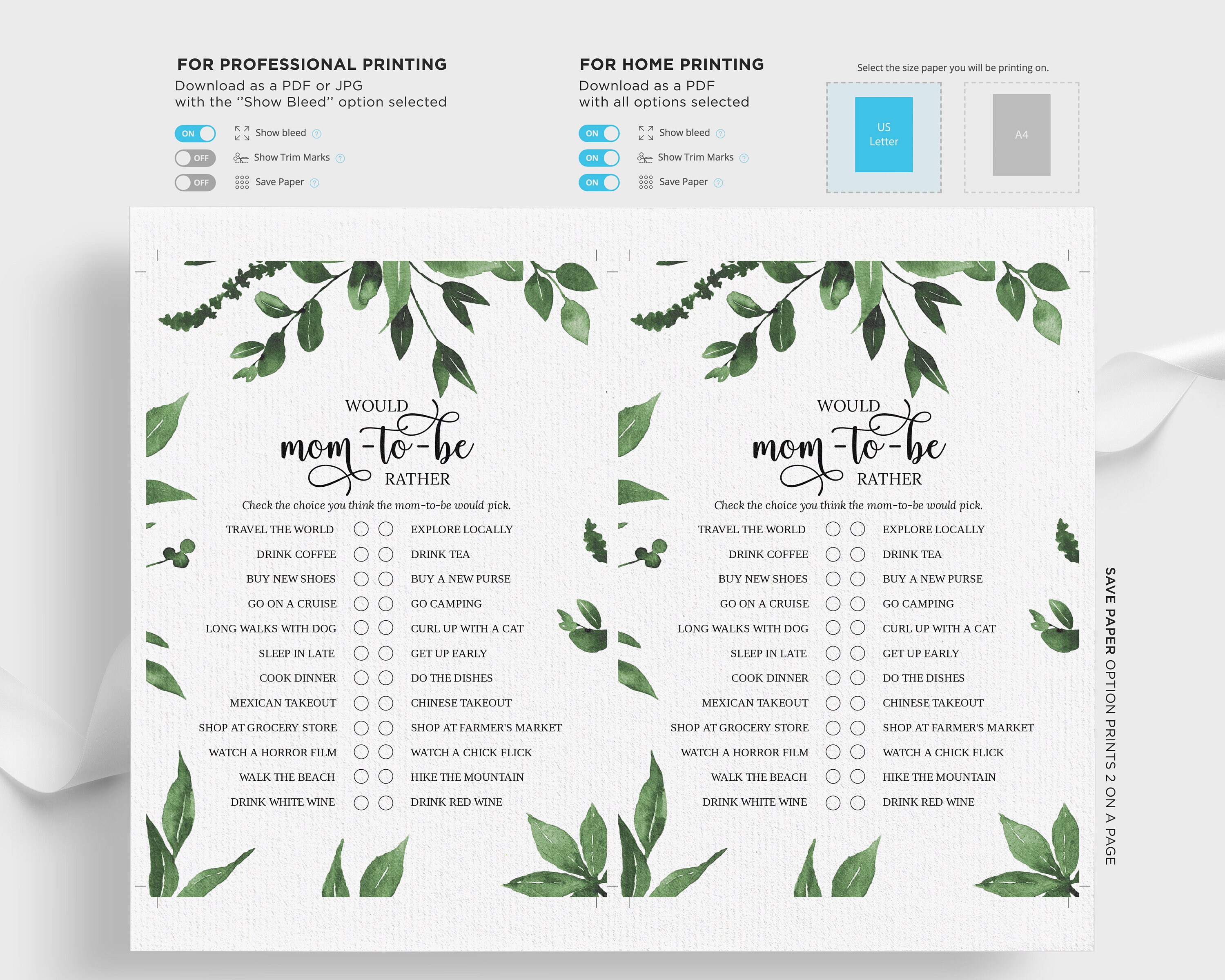 15 Editable Just Green Baby Shower Games Greenery Green Baby - Etsy