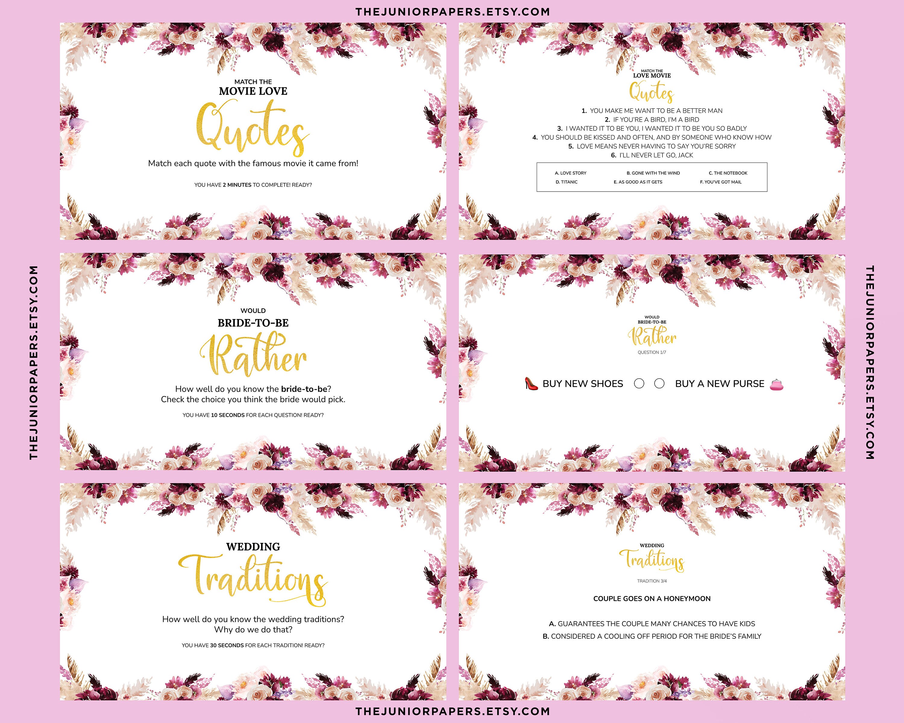 Virtual Bridal Shower Games Editable Powerpoint Bridal Shower | Etsy