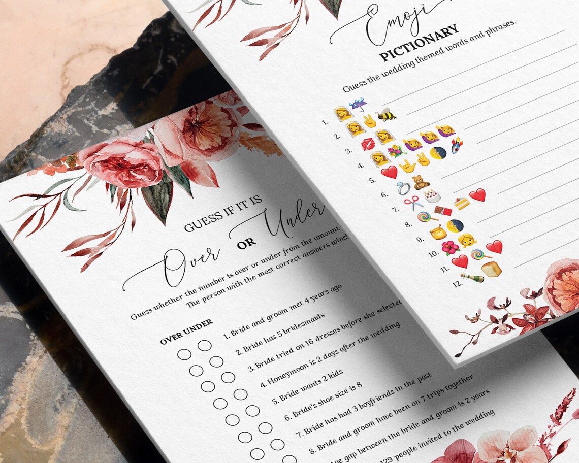 15 Editable Bridal Shower Games Boho Fall Bridal Shower Game | Etsy