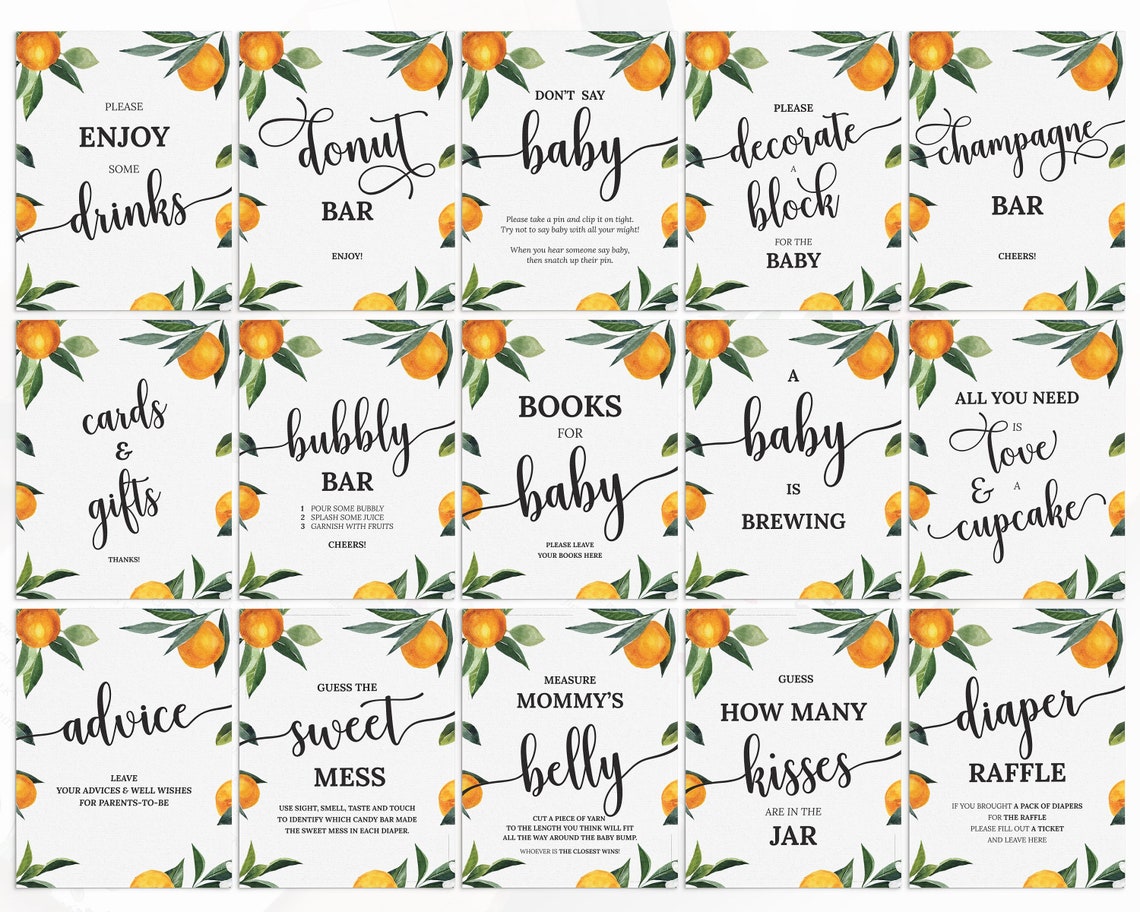32 Little Cutie Table Signs Little Cutie Baby Shower Sign - Etsy