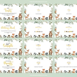 Woodland Virtual Baby Shower Games, Editable Baby Shower Games ...