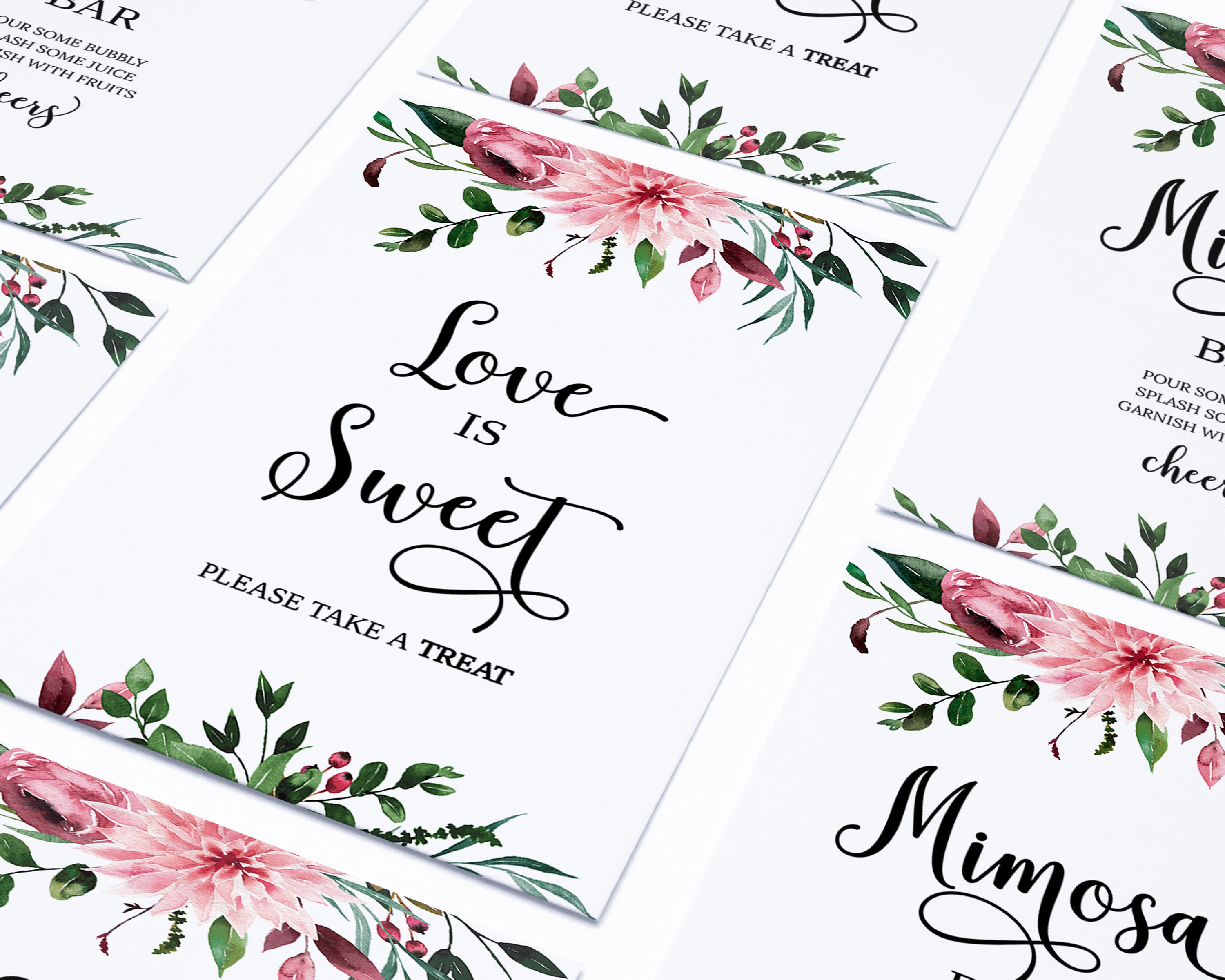 Editable Boho Blush Table Sign Boho Blush Bridal Shower Sign | Etsy