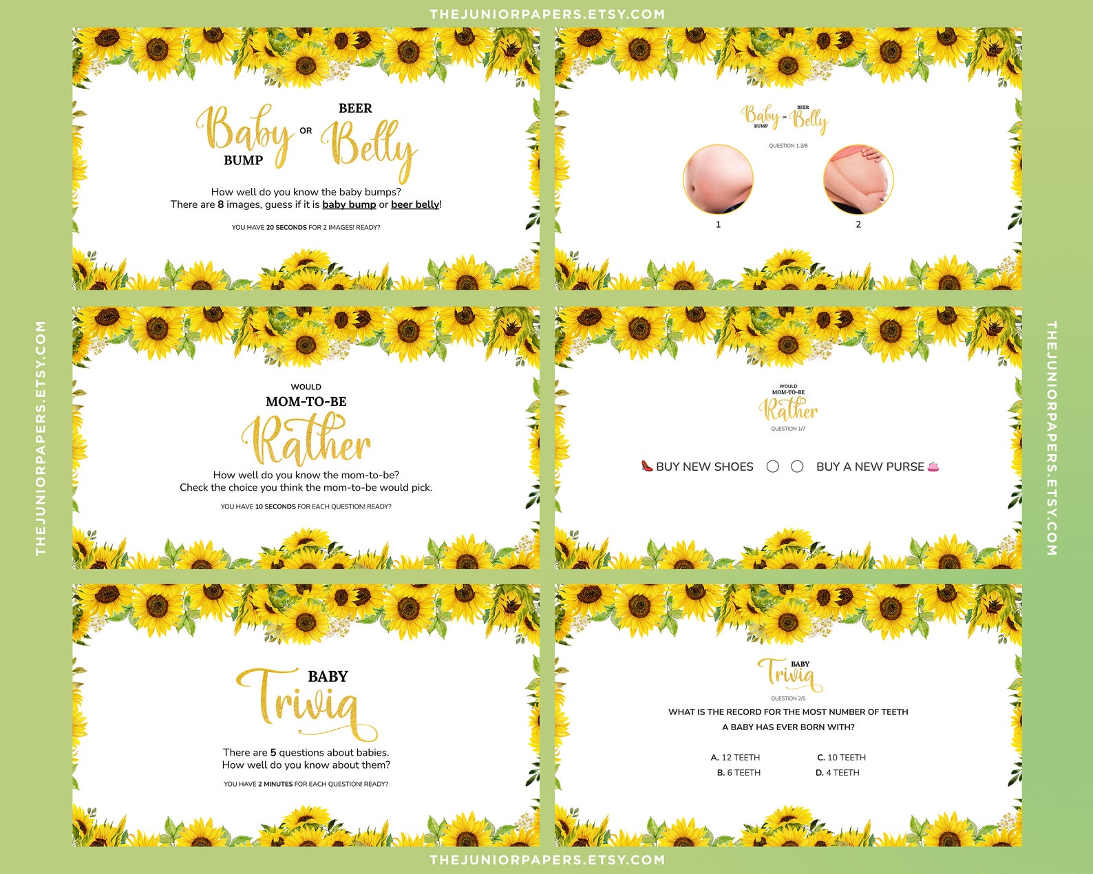 Editable Virtual Baby Shower Games Powerpoint Baby Shower - Etsy