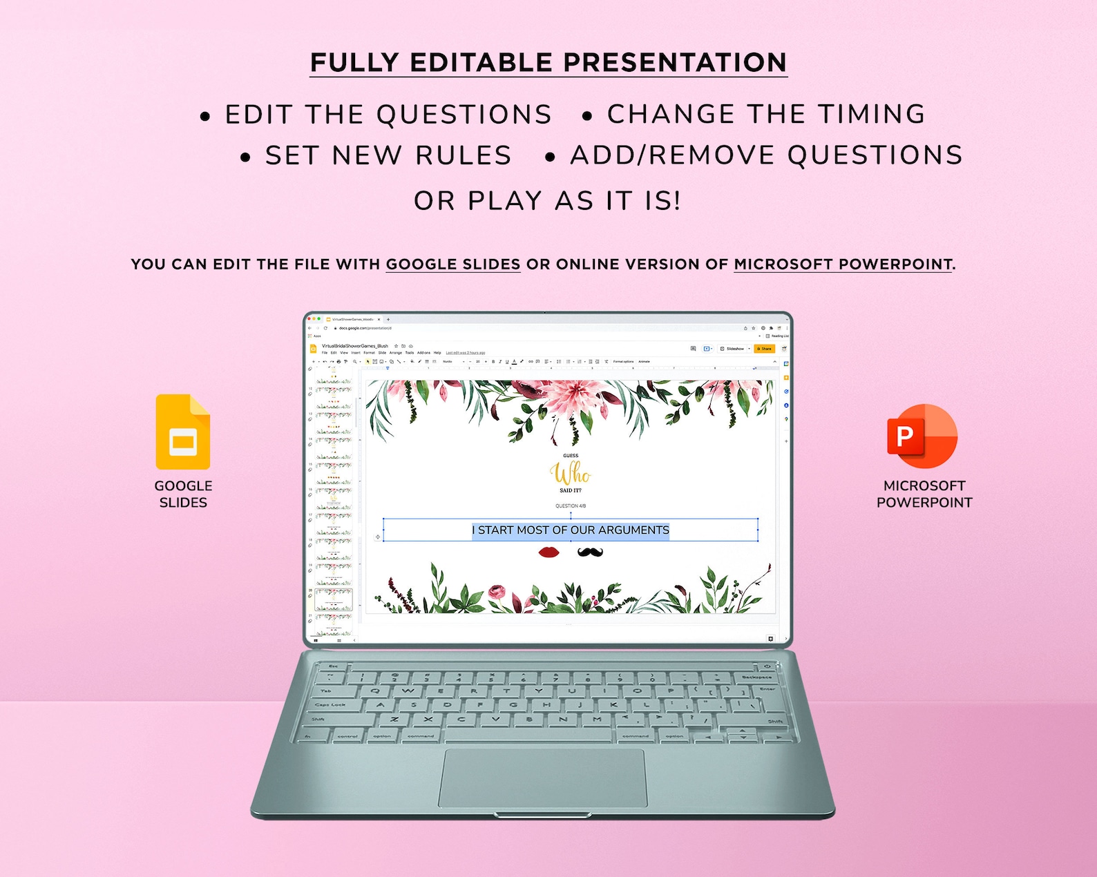 Blush Virtual Bridal Shower Games, Editable Powerpoint Bridal Shower ...