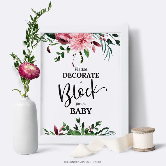 Decorate A Block Baby Shower Decorations Baby Shower Sign | Etsy