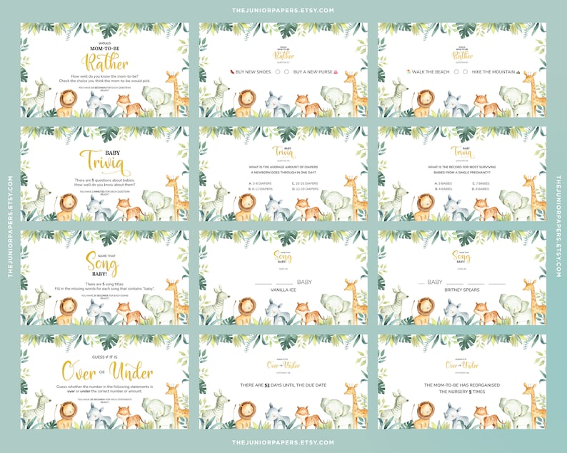 Safari Virtual Baby Shower Games, Powerpoint Baby Shower Games, Virtual ...