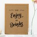 Enjoy Some Drinks Baby Shower Sign Rustic Kraft Printable - Etsy