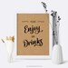 Enjoy Some Drinks Baby Shower Sign Rustic Kraft Printable - Etsy