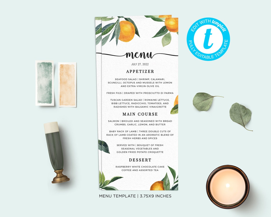 Little Cutie Menu Card Little Cutie Baby Shower Clementine - Etsy