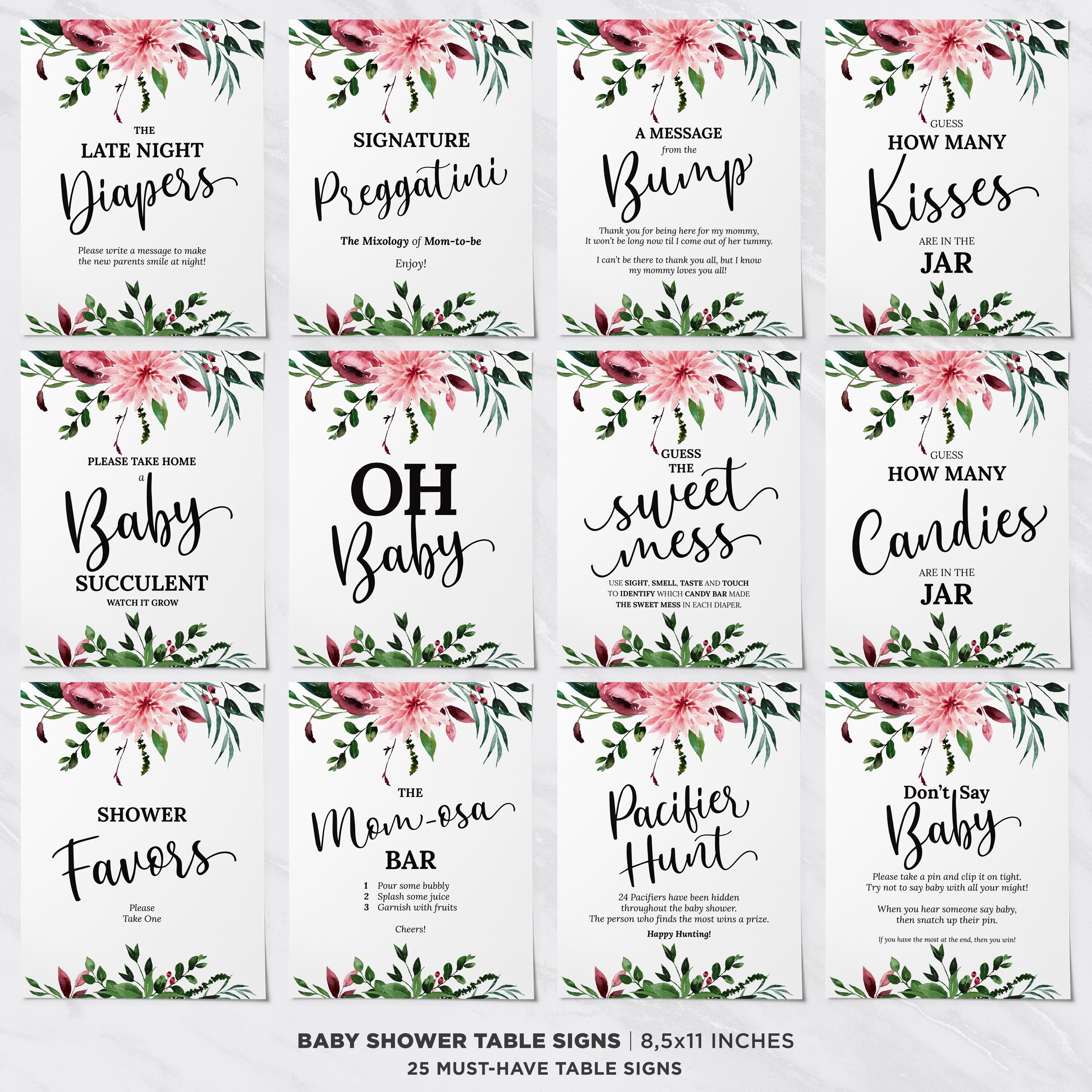 71 Pieces Baby Shower Game Sign And Decoration Bundle | Etsy