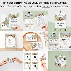 Woodland Baby Shower Bundle, Woodland Animals Baby Shower Games Bundle ...
