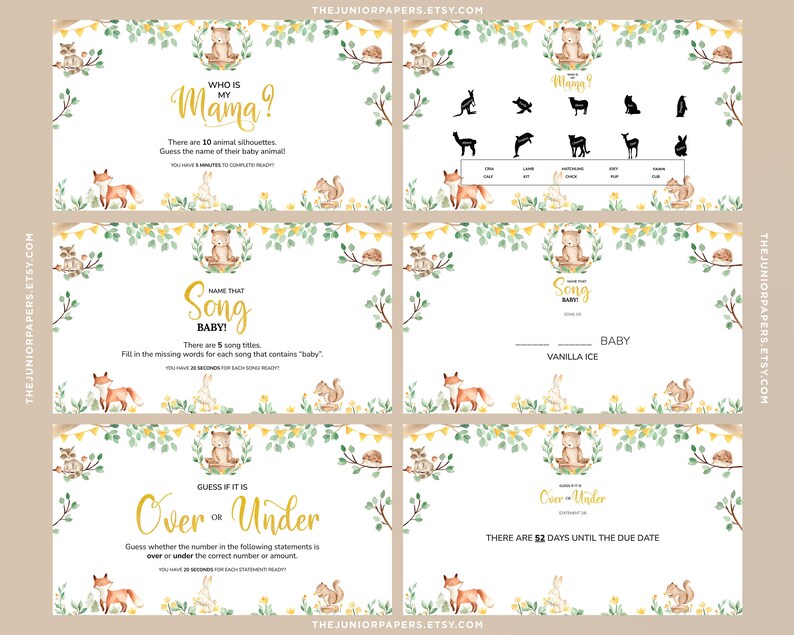 Editable Virtual Baby Shower Games Powerpoint Baby Shower | Etsy