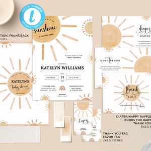 Sunshine Baby Shower, Sun Baby Shower Bundle, Here Comes the Sun Baby ...